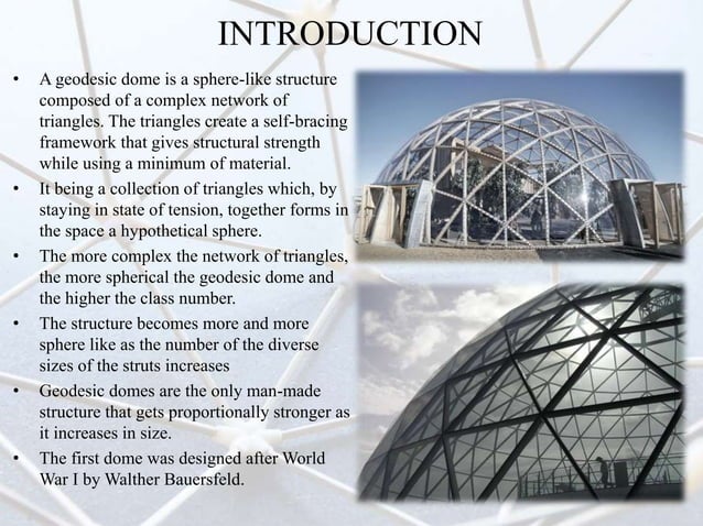 Geodesic Dome in Building Construction: Concepts, Types, and Applications | PPTX