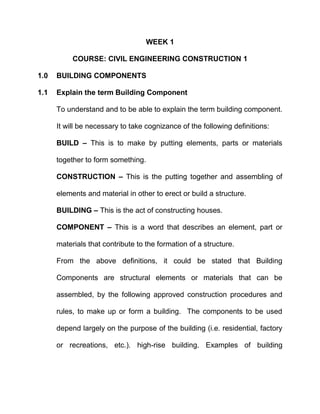 G.B.C. building construction lecture notes | PDF