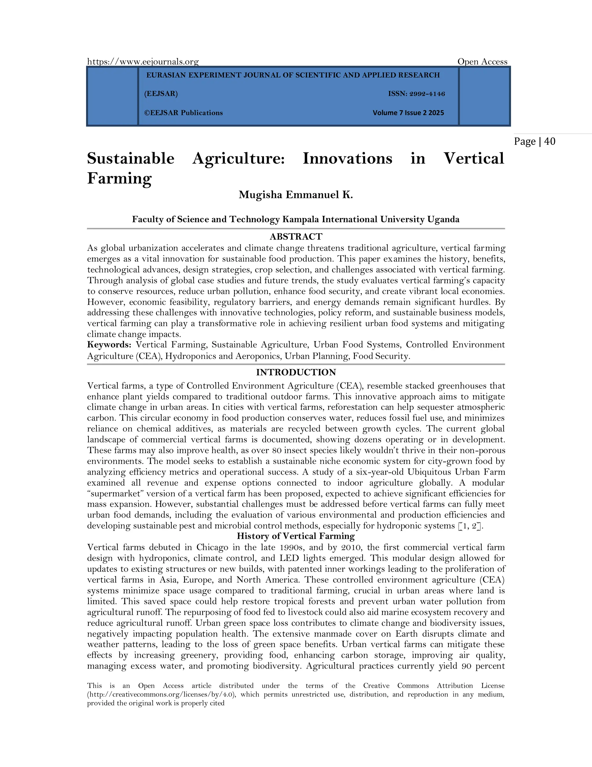 Sustainable Agriculture: Innovations in Vertical Farming (www.kiu.ac.ug ...