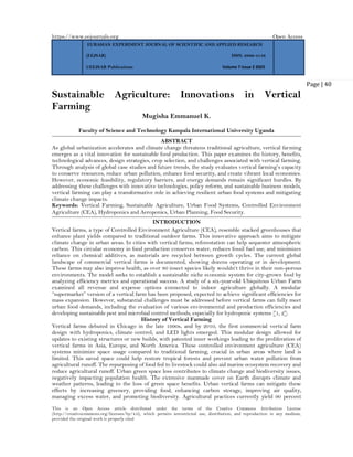 Sustainable Agriculture: Innovations in Vertical Farming (www.kiu.ac.ug ...