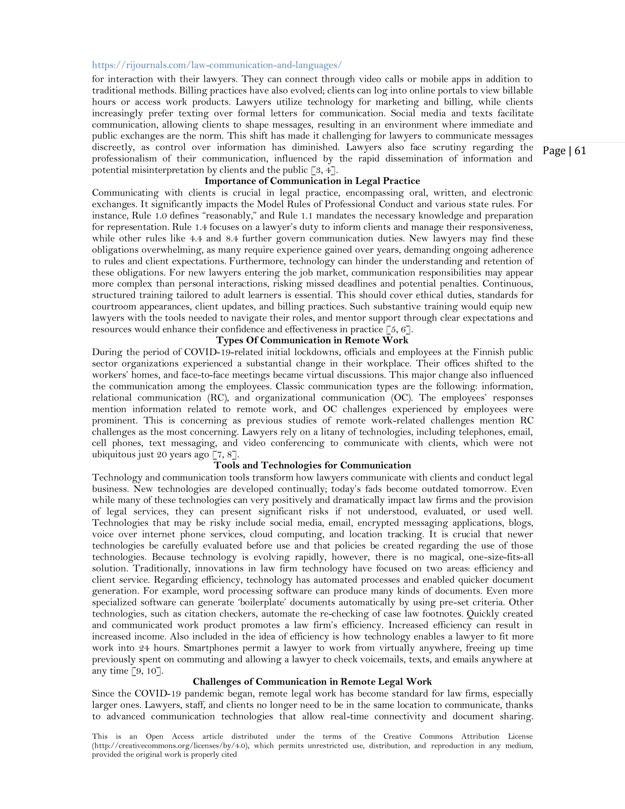 The Role of Communication in Remote Legal Work (www.kiu.ac.ug) | PDF