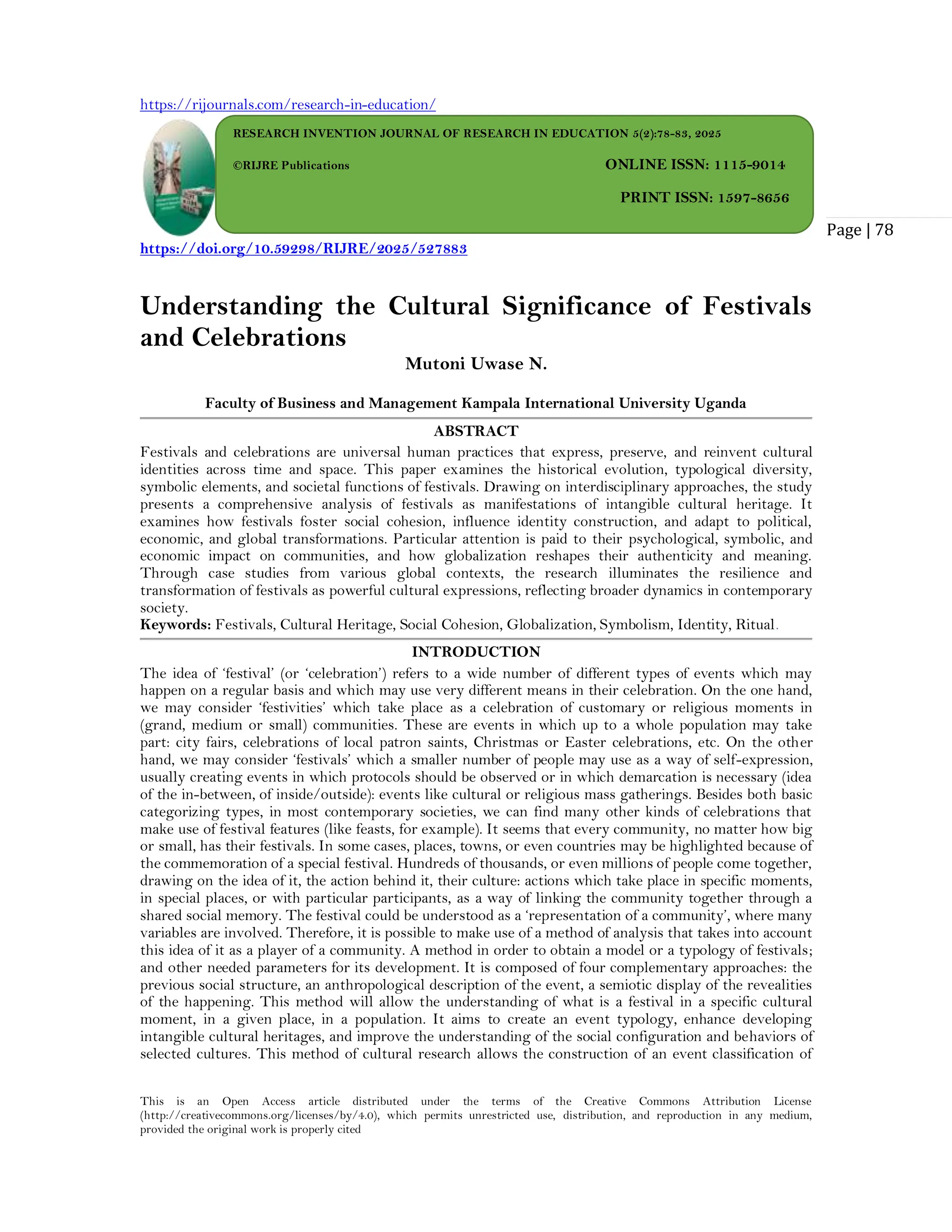 Understanding the Cultural Significance of Festivals and Celebrations ...