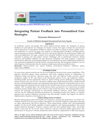 Integrating Patient Feedback into Personalized Care Strategies (www.kiu ...