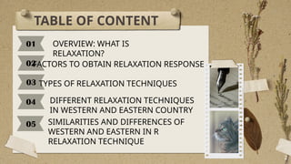 RELAXATION: CALMING THE PHYSIOLOGY REPORT | PPTX