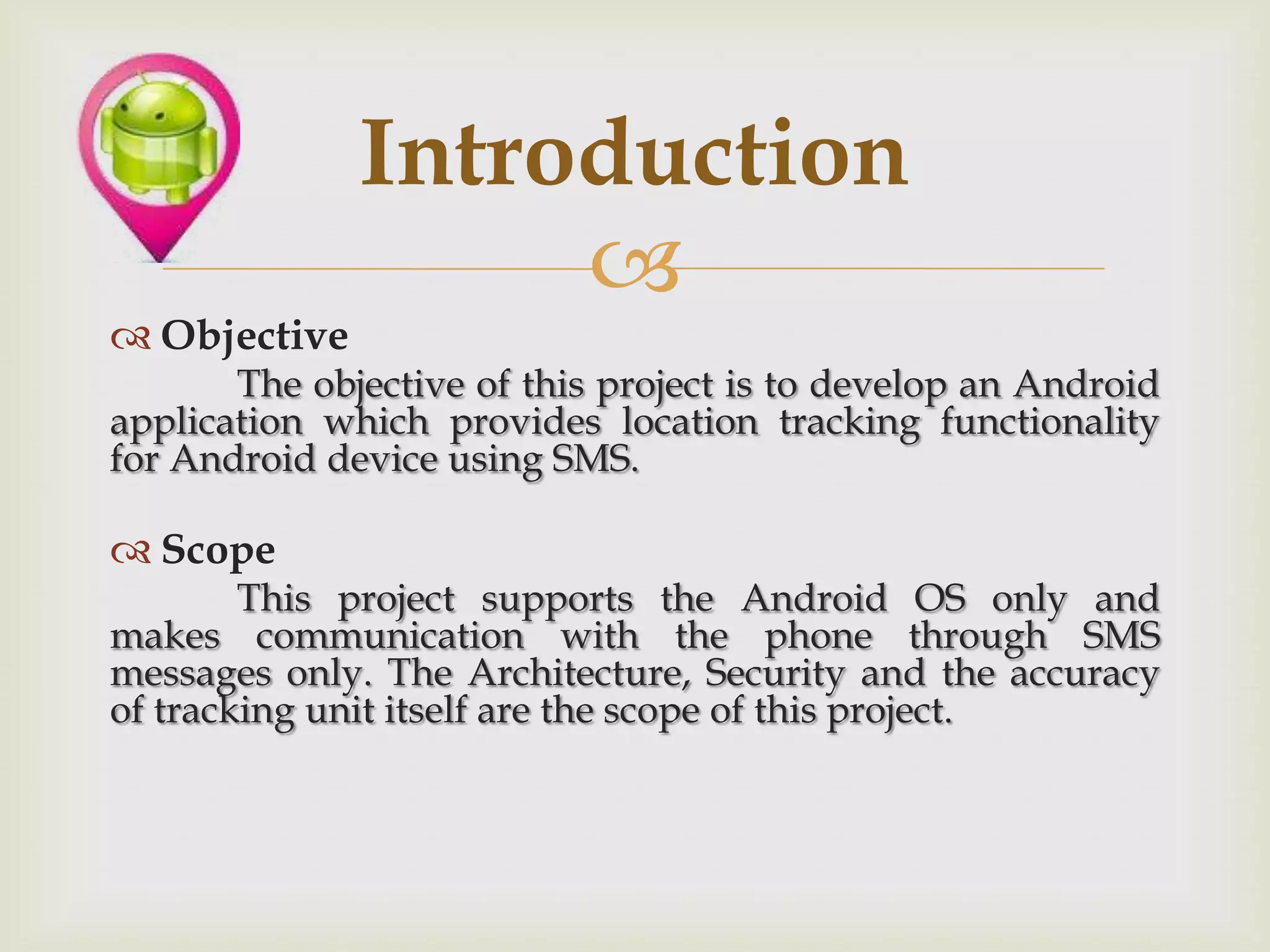 1 location tracking of android device based on sms | PPTX