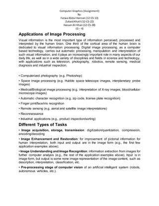Applications of Image Processing | DOCX | Photo Editing Software ...