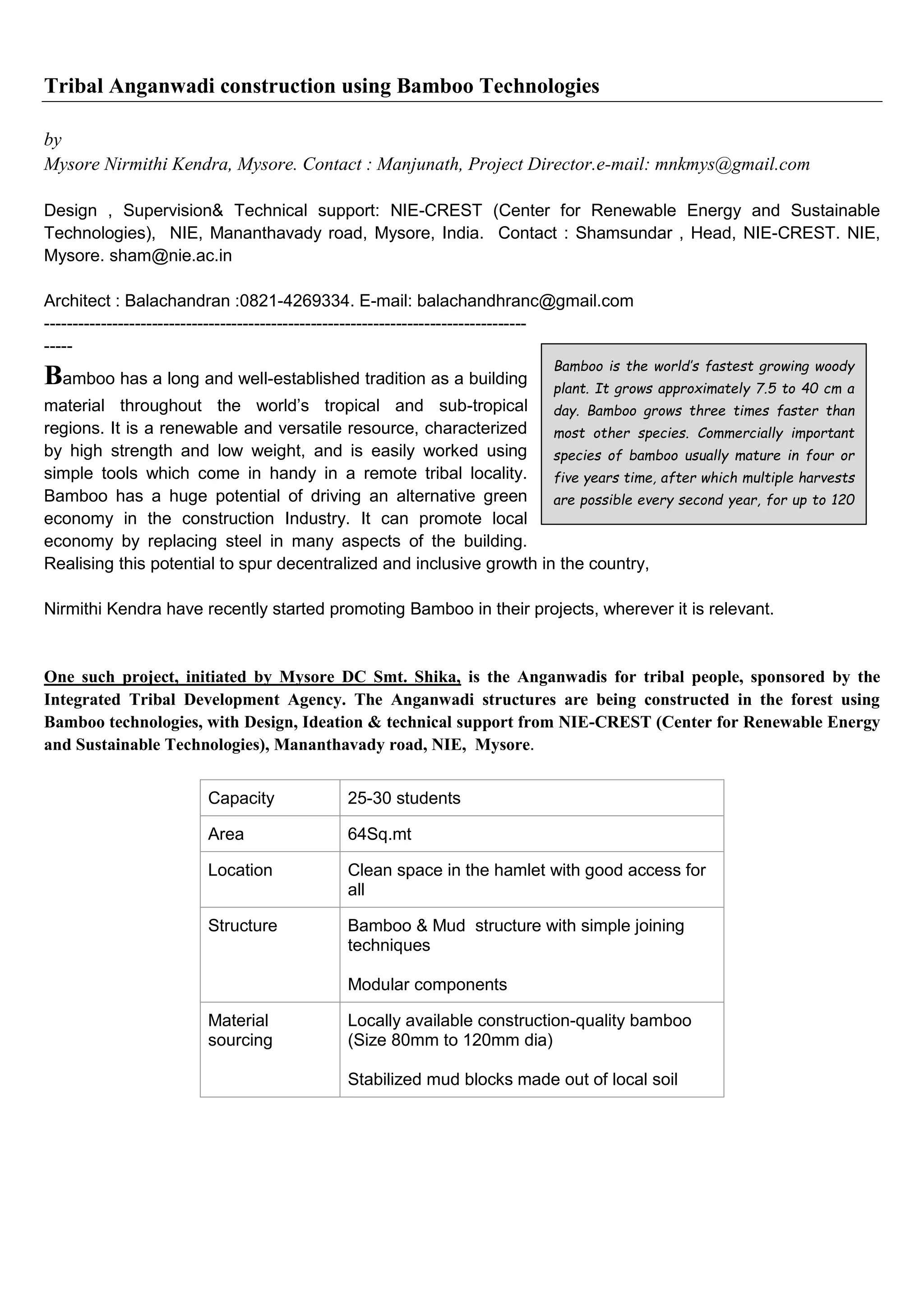 Bamboo based -Green & environmental friendly Tribal school | PDF