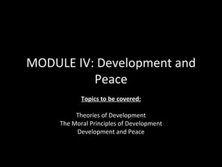 G. development and peace | PPT