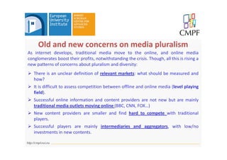 Economic aspects of Media Pluralism | PPT
