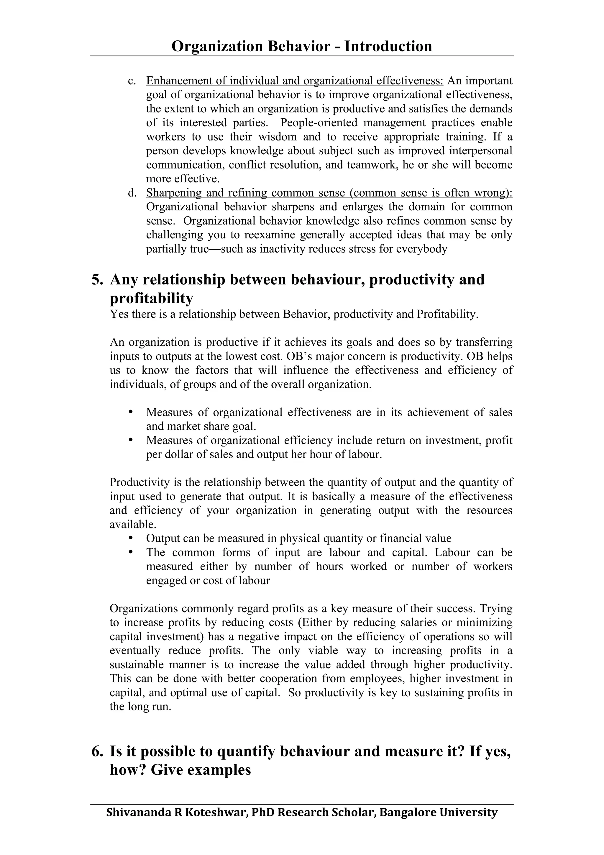 Organization Behavior - Introduction | PDF