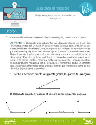 Guía para maestros: Materiales y recursos en la enseñanza de ángulos | PDF