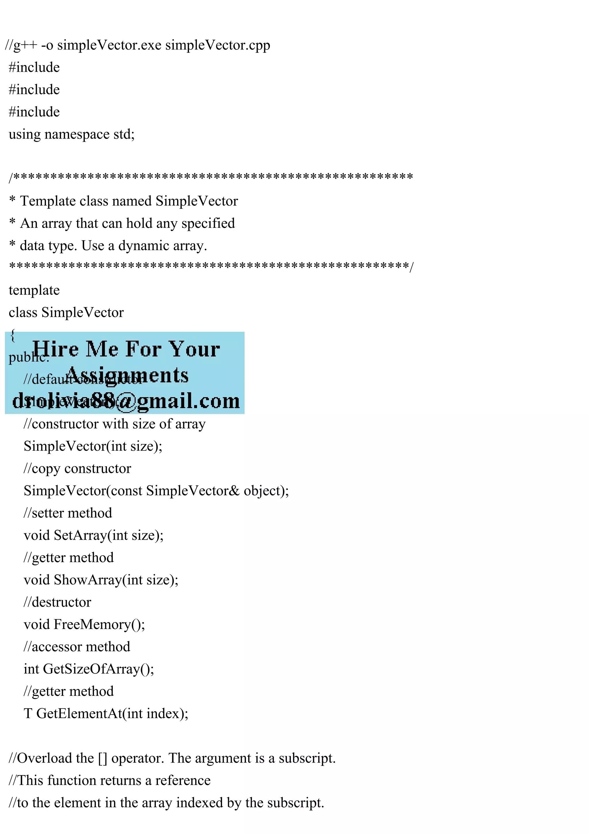 g++ -o simpleVector.exe simpleVector.cpp #include stdio.h #i.pdf | Free Download