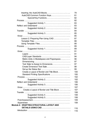 Technical Drafting Table of Contents | PDF