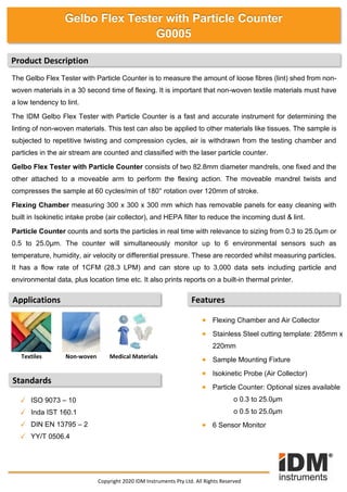Gelbo Flex Tester with Particle counter | PDF