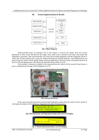 Authenticated Access Control for Vehicle Ignition System by Smart Card ...