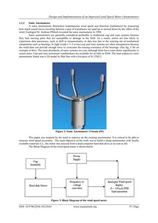Design and Implementation of an Improved Wind Speed Meter (Anemometer ...