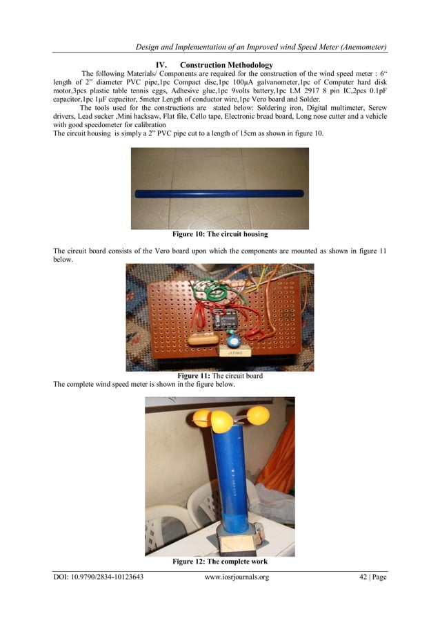Design and Implementation of an Improved Wind Speed Meter (Anemometer ...