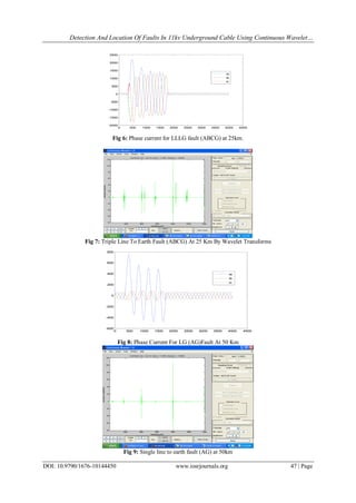 Detection and Location of Faults in 11KV Underground Cable by using Continuous Wavelet Transform ...