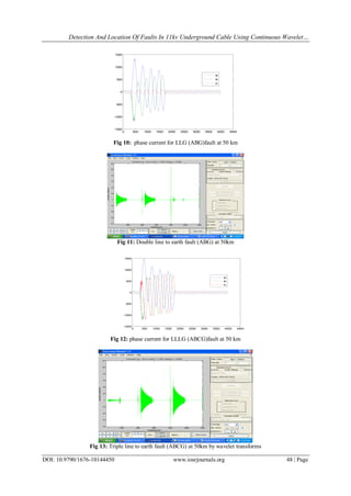 Detection and Location of Faults in 11KV Underground Cable by using Continuous Wavelet Transform ...