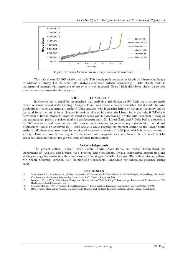 P- Delta Effect in Reinforced Concrete Structures of Rigid joint