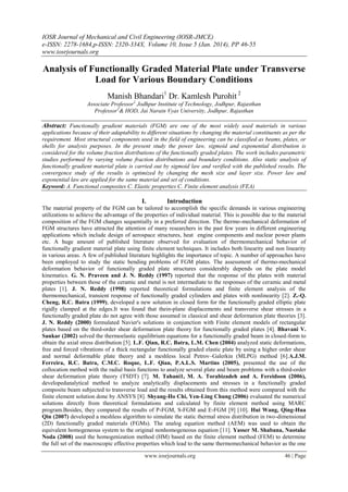 Analysis of Functionally Graded Material Plate under Transverse Load for Various Boundary ...