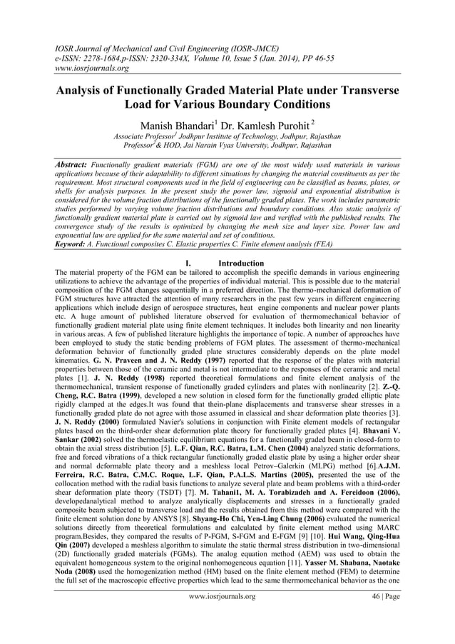 Analysis of Functionally Graded Material Plate under Transverse Load ...