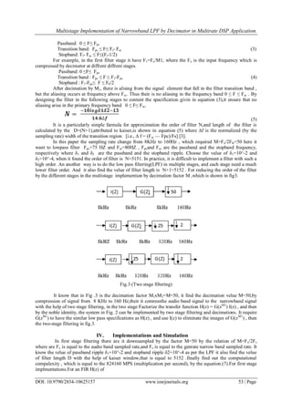Multistage Implementation of Narrowband LPF by Decimator in Multirate DSP Application. | PDF