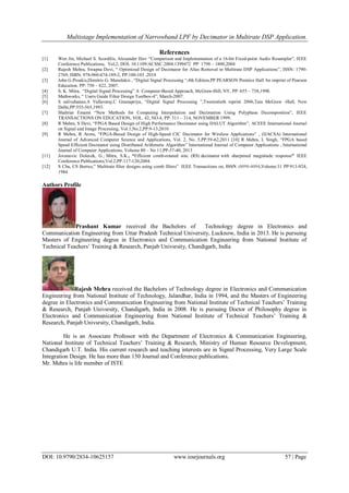 Multistage Implementation of Narrowband LPF by Decimator in Multirate ...