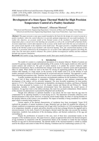 Development of a State-Space Thermal Model for High Precision ...