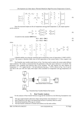 Development of a State-Space Thermal Model for High Precision ...