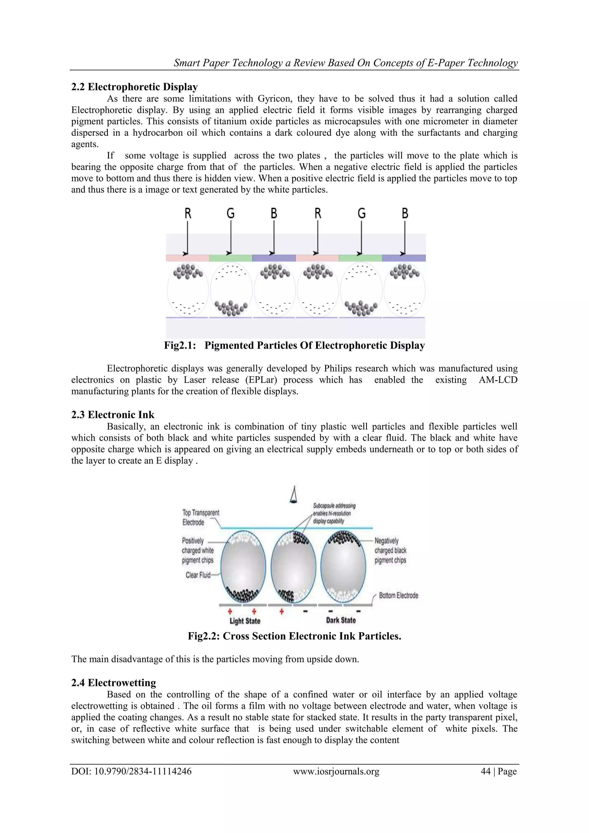 Smart Paper Technology a Review Based On Concepts of EPaper Technology ...