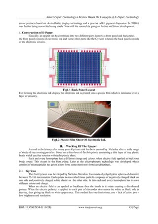 Smart Paper Technology a Review Based On Concepts of EPaper Technology ...