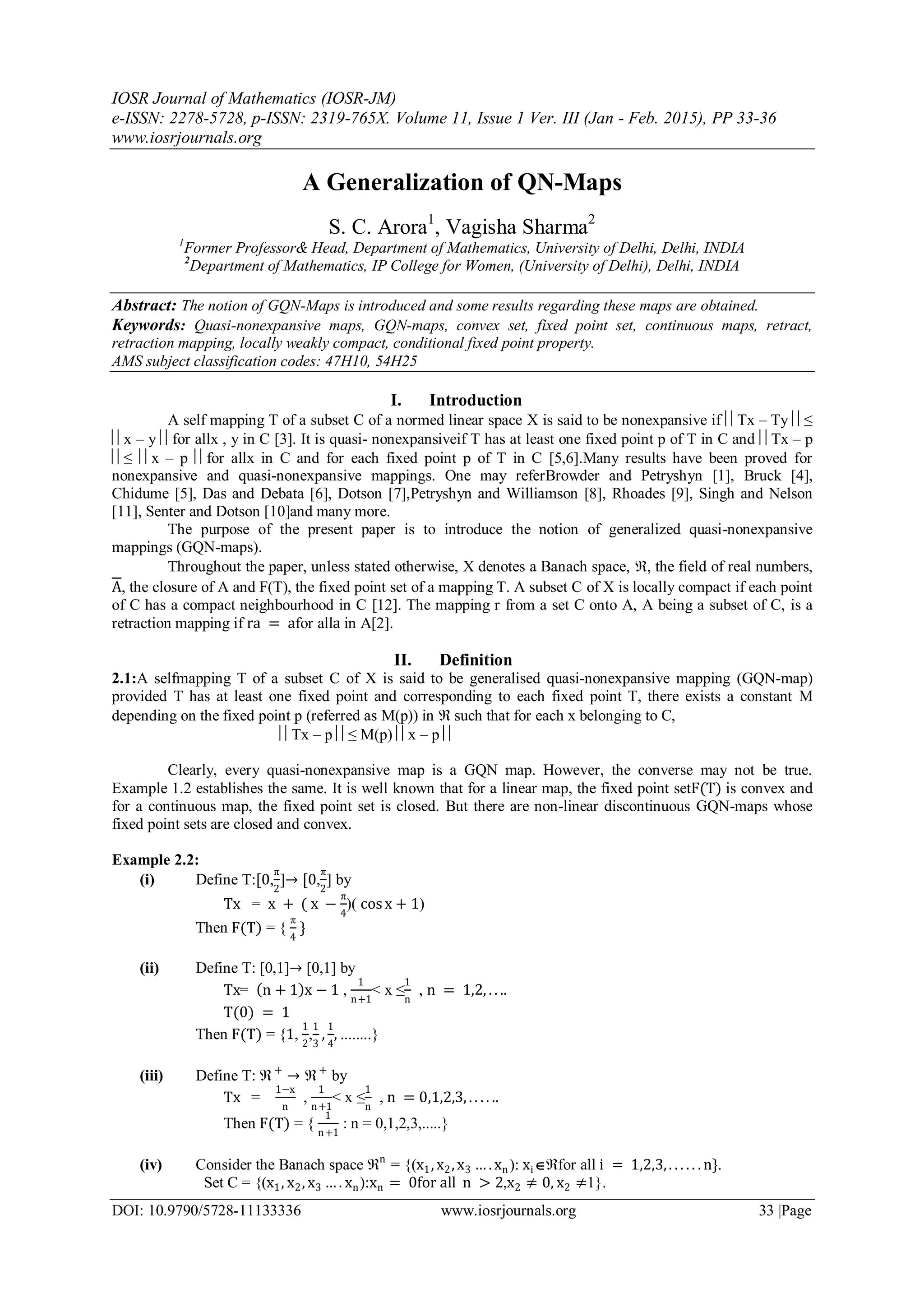 A Generalization of QN-Maps | PDF