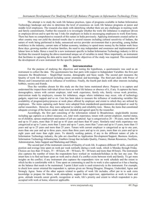 Instrument Development for Studying Work Life Balance Programs in Information Technology Firms ...