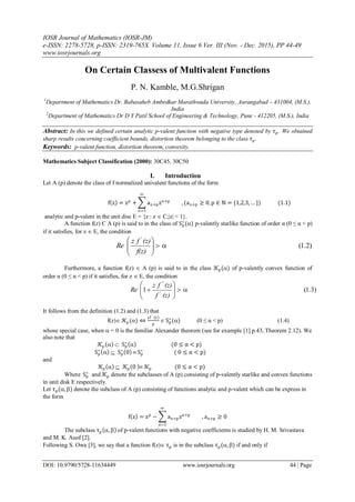 On Certain Classess of Multivalent Functions | PDF