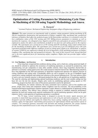 Optimization of Cutting Parameters for Minimizing Cycle Time in Machining of SS 310 using ...