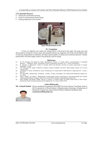 Casting Defects Analysis in Foundry and Their Remedial Measures with ...