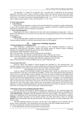 Survey of Real Time Scheduling Algorithms | PDF | Operating Systems | Computer Software and ...