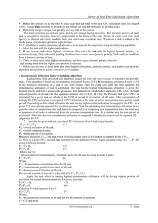 Survey of Real Time Scheduling Algorithms | PDF | Operating Systems | Computer Software and ...