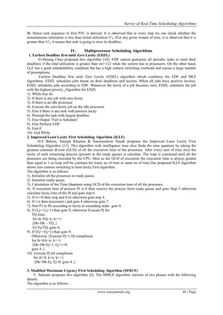 Survey of Real Time Scheduling Algorithms | PDF | Operating Systems | Computer Software and ...
