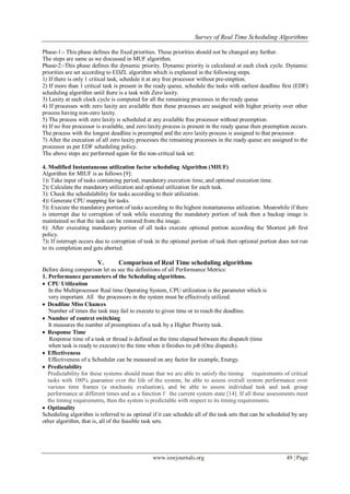 Survey of Real Time Scheduling Algorithms | PDF | Operating Systems | Computer Software and ...
