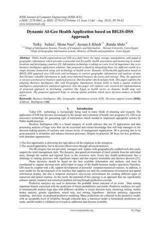 Dynamic AI-Geo Health Application based on BIGIS-DSS Approach | PDF | Internet | Computing