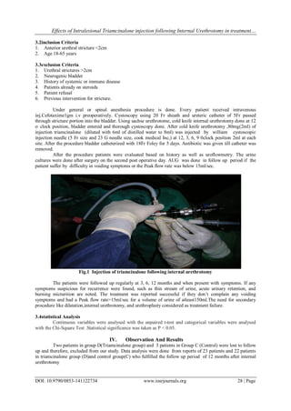 Effects of Intralesional Triamcinalone injection following Internal ...