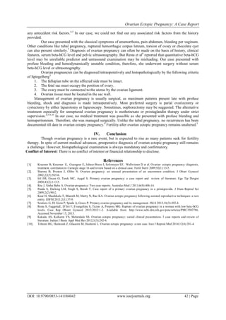 Ovarian Ectopic Pregnancy: A Case Report | PDF