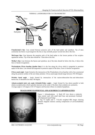 Imaging In Craniovertebral Junction (CVJ) Abnormalities | PDF
