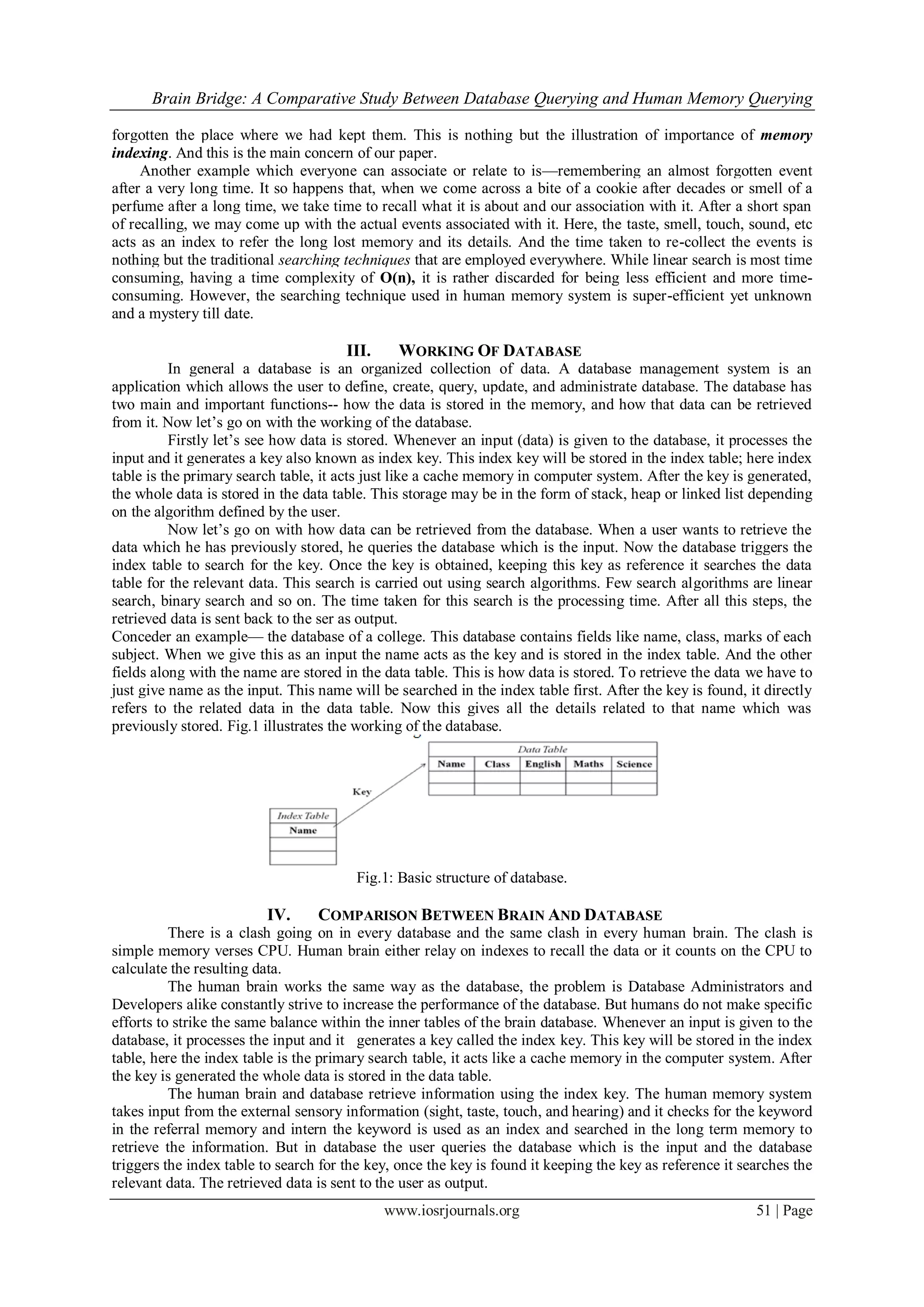 Brain Bridge: A Comparative Study between Database Querying and Human ...
