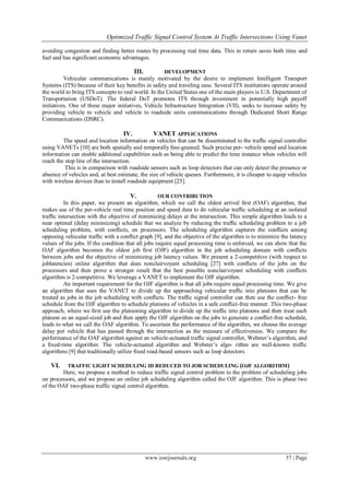 Optimized Traffic Signal Control System at Traffic Intersections Using Vanet | PDF | Computer ...