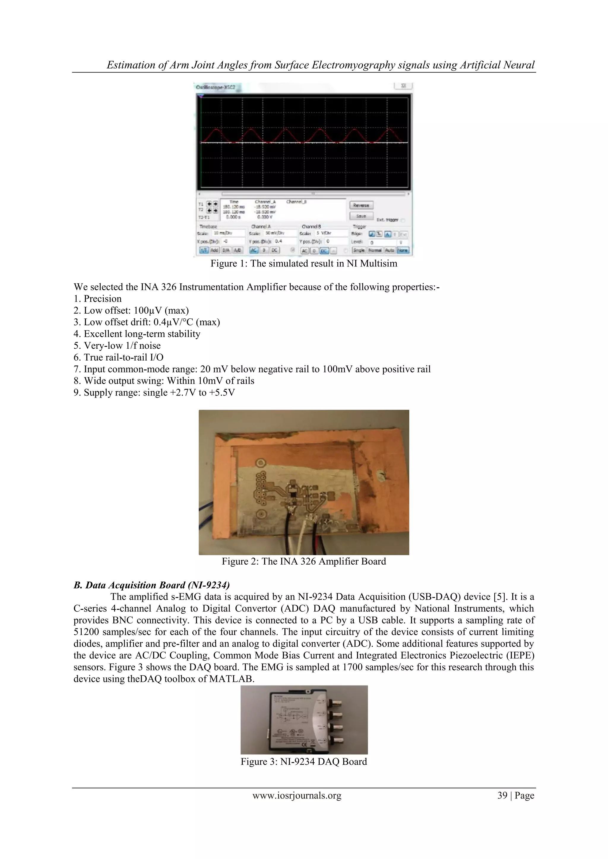 Estimation Of Arm Joint Angles From Surface Electromyography Signals Using Artificial Neural