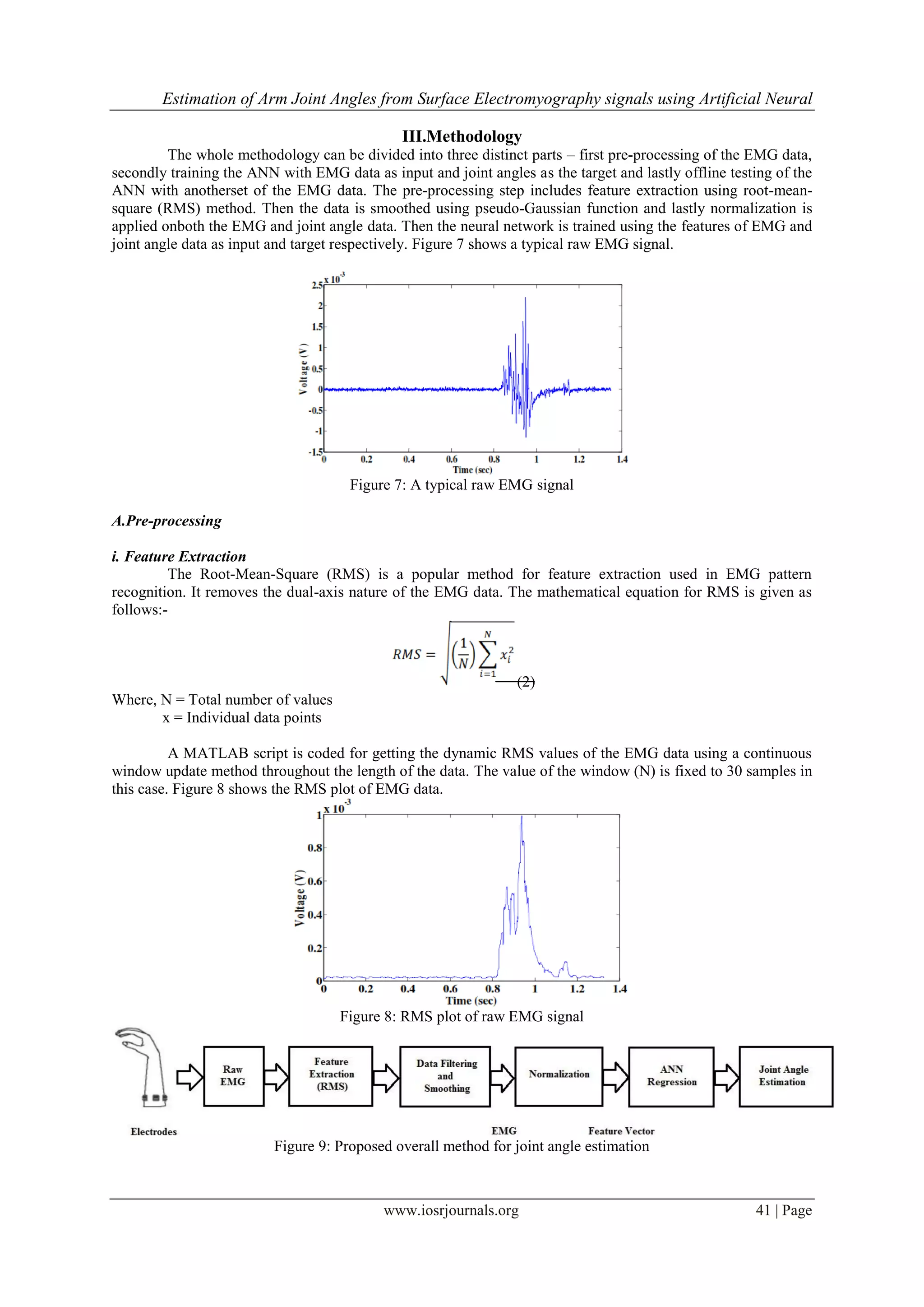 Estimation of Arm Joint Angles from Surface Electromyography signals using Artificial Neural ...
