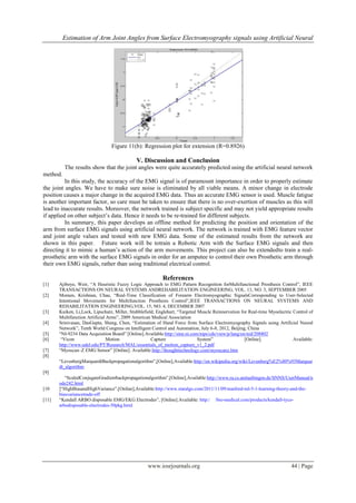 Estimation of Arm Joint Angles from Surface Electromyography signals using Artificial Neural ...